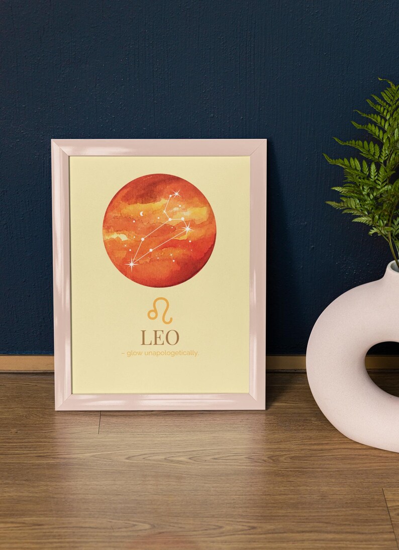 Leo Wall Poster | Planets and Stars | Astrology Art Print | Printable ...