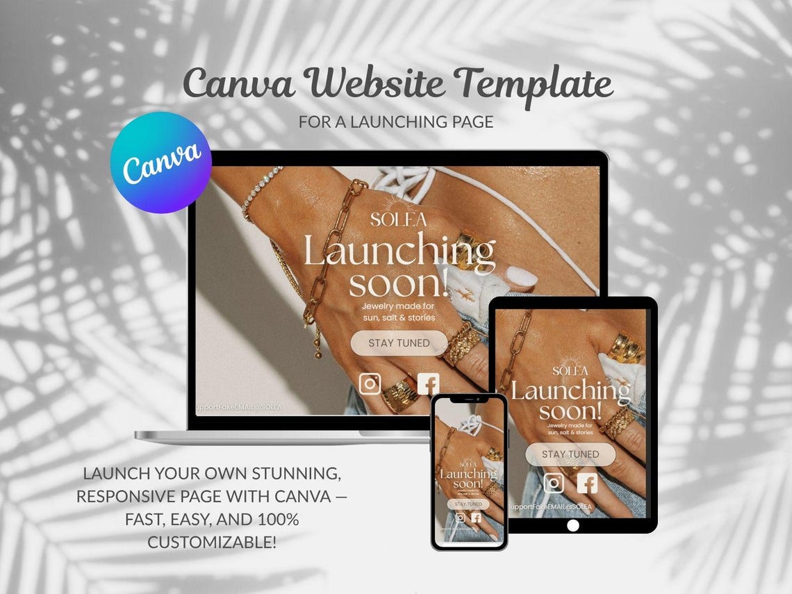 Launch Page Canva Website Template – One-page Responsive “coming Soon ...