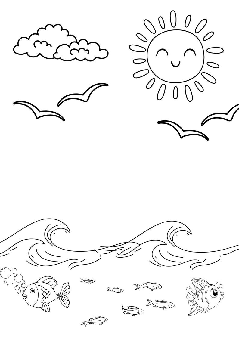 14 Sea Themed Colouring Pages. - Etsy