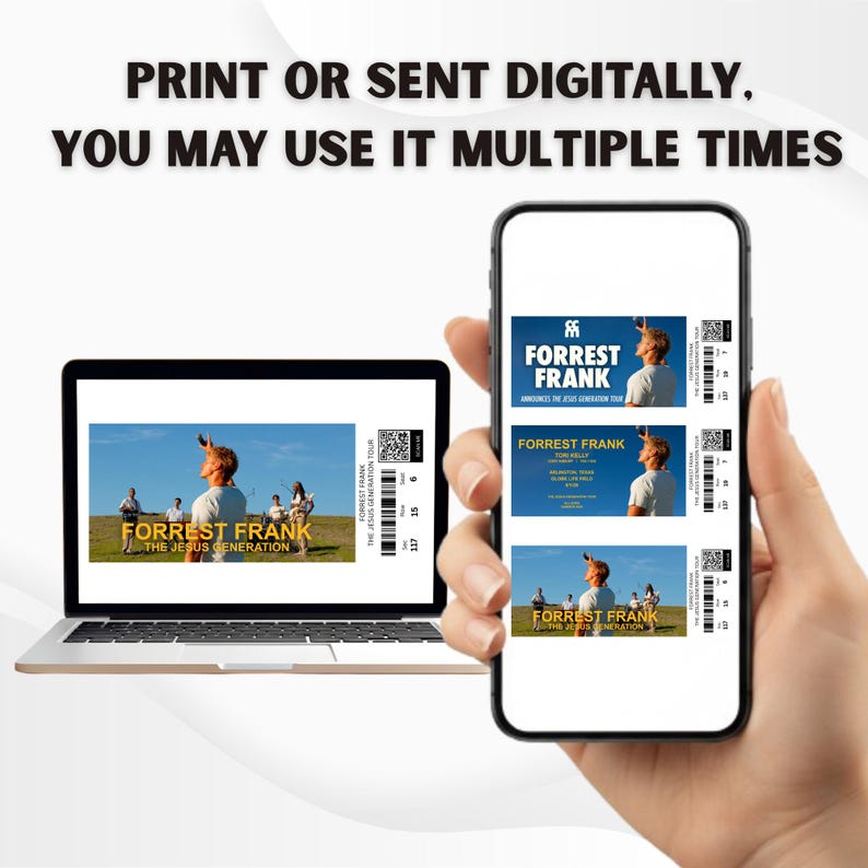 Editable Forrest Frank Concert Ticket 2026, Customizable Ticket ...