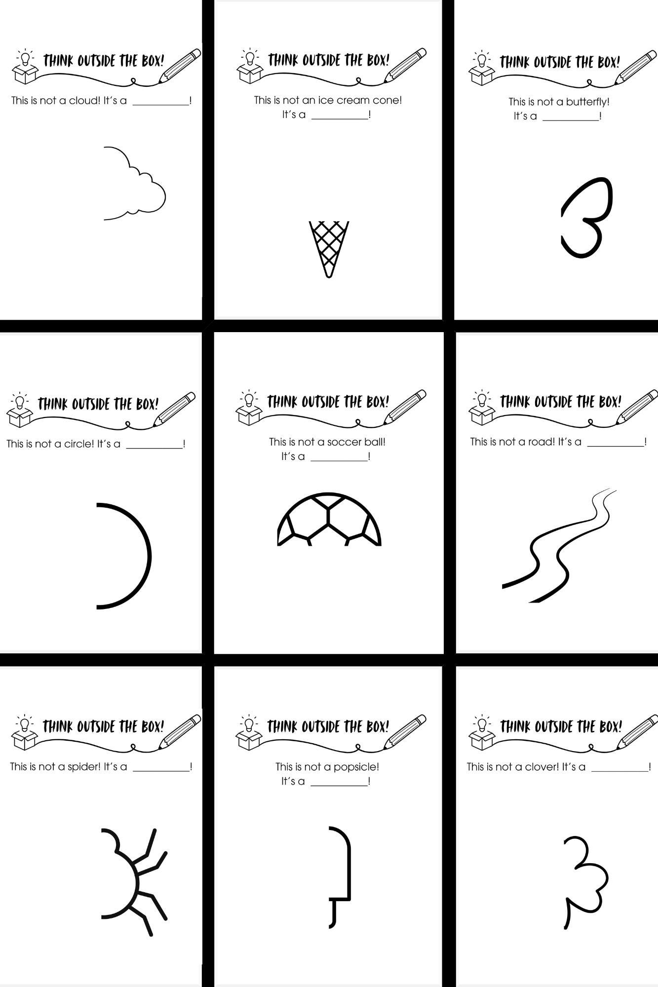 Think Outside the Box! Worksheets for Brain Breaks, Busy Work, or Fun ...