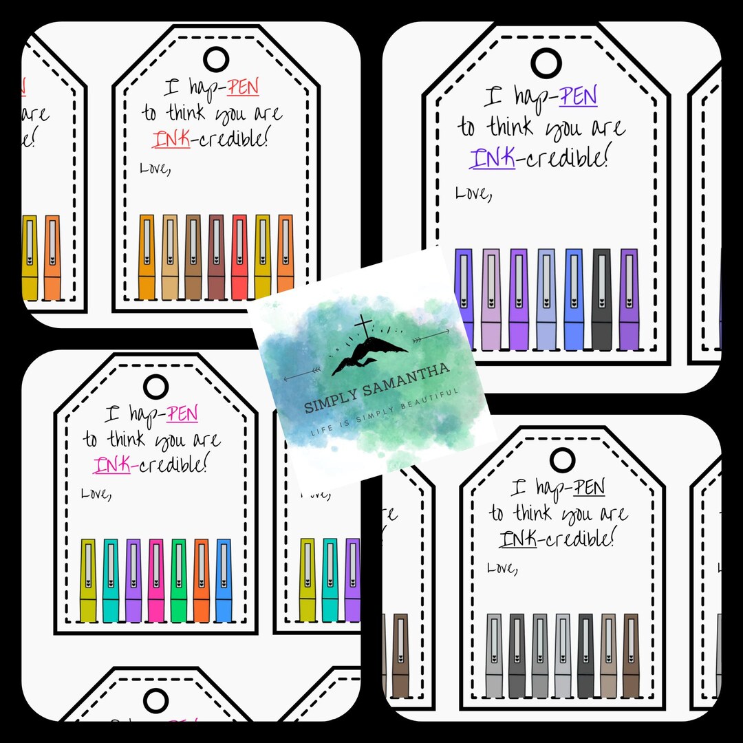 Inkcredible Pen Gift Tags - Etsy