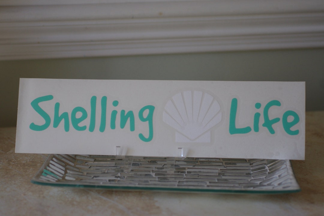 Shelling Life® Vinyl Decal - Beach Decal - Scallop Shell Decal - Car ...