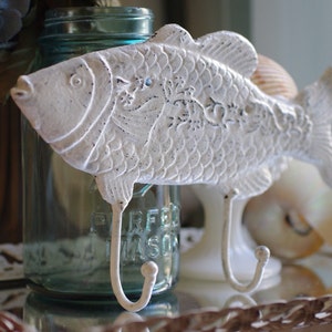 Beach Decor Cast Iron Fish Wall Hook - PICK YOUR COLOR - Etsy