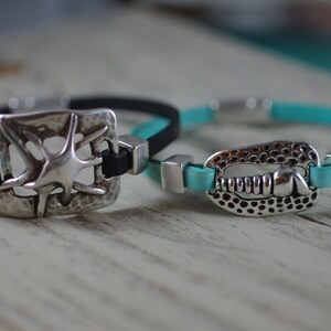 Silver Auger Shell Bracelet - Leather Jewelry - Beach Bracelet - Etsy
