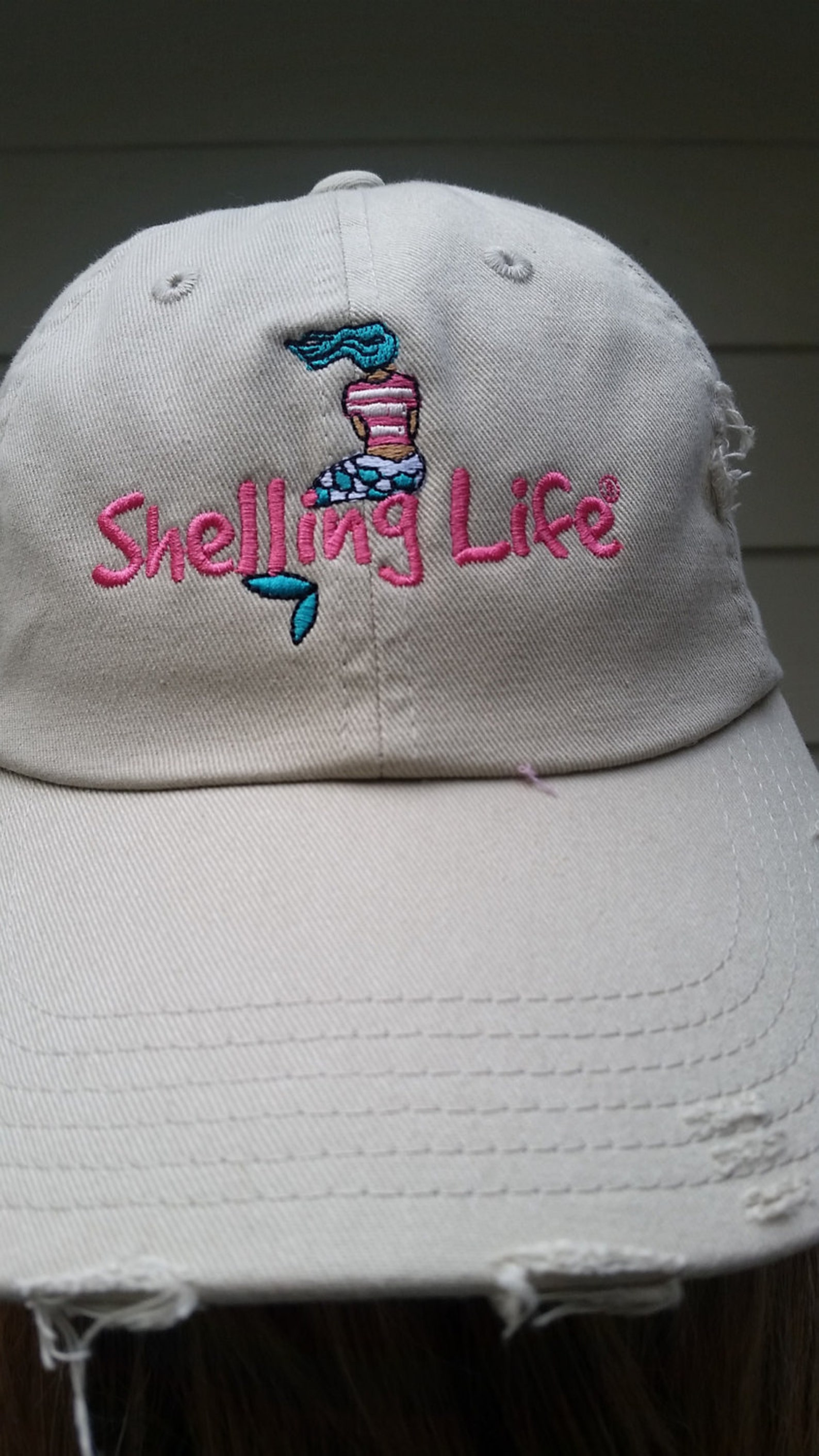 Beach Mermaid Hat Embroidered Hat Shelling Life® - Etsy
