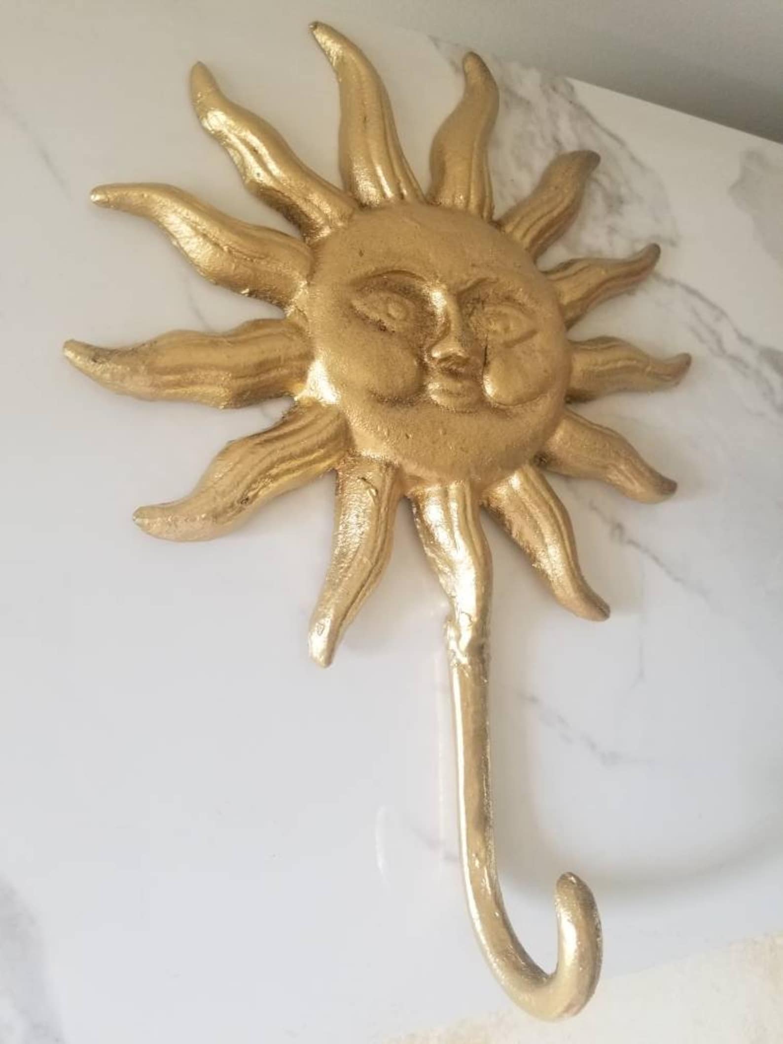 Cast Iron Sun Face Wall Hook Home Decor Pick Your Color - Etsy