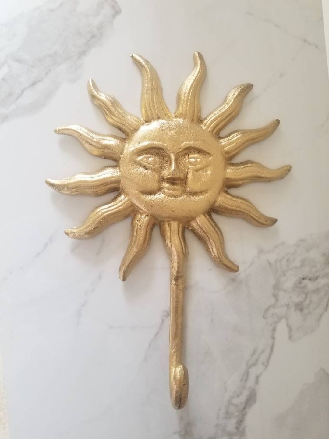 Cast Iron Sun Face Wall Hook Home Decor - Pick Your Color - Etsy