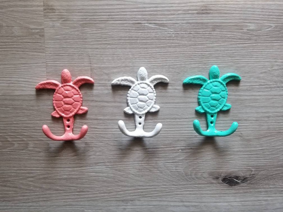 Sea Turtle Wall Hook - Cast Iron Sea Turtle - Beach Decor - CUSTOM ...