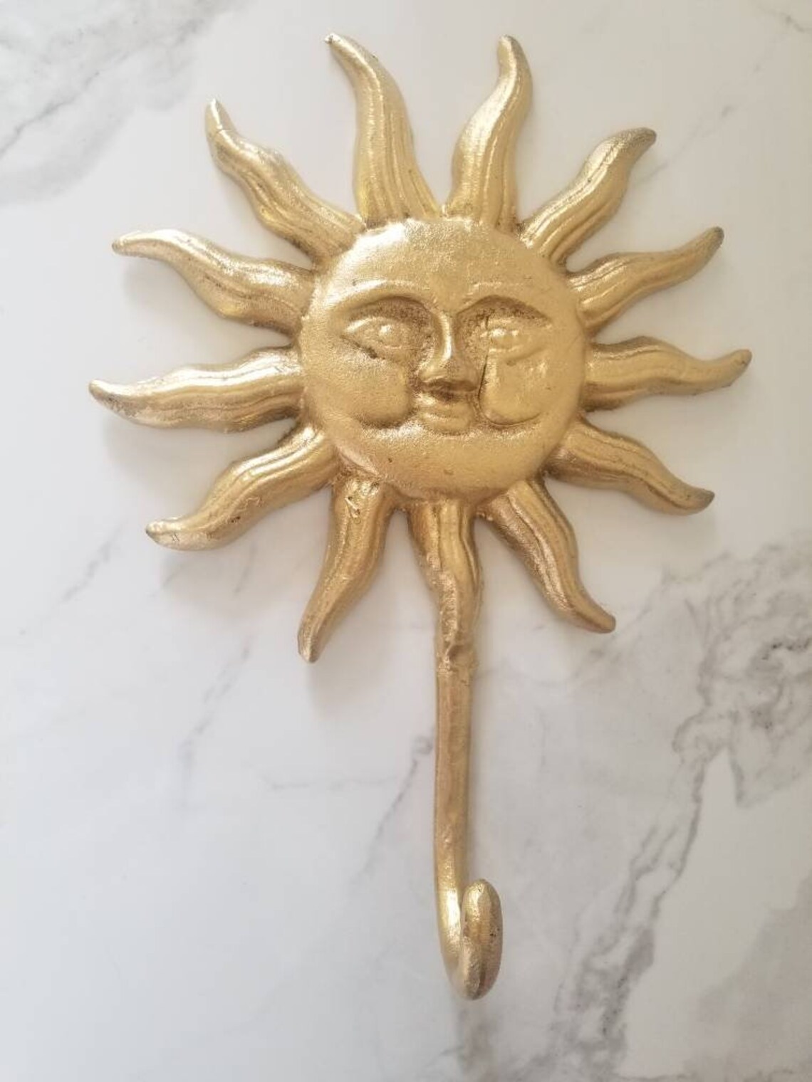 Cast Iron Sun Face Wall Hook Home Decor - Pick Your Color - Etsy