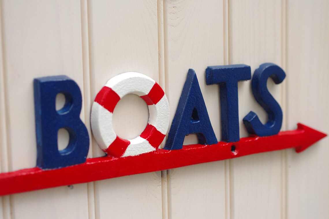 Life Boat Sign Beach House Decor Red White and Navy - Etsy