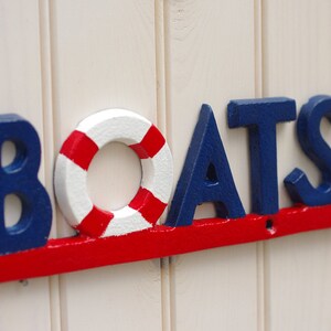 Life Boat Sign - Beach House Decor - Red, White and Navy - Etsy