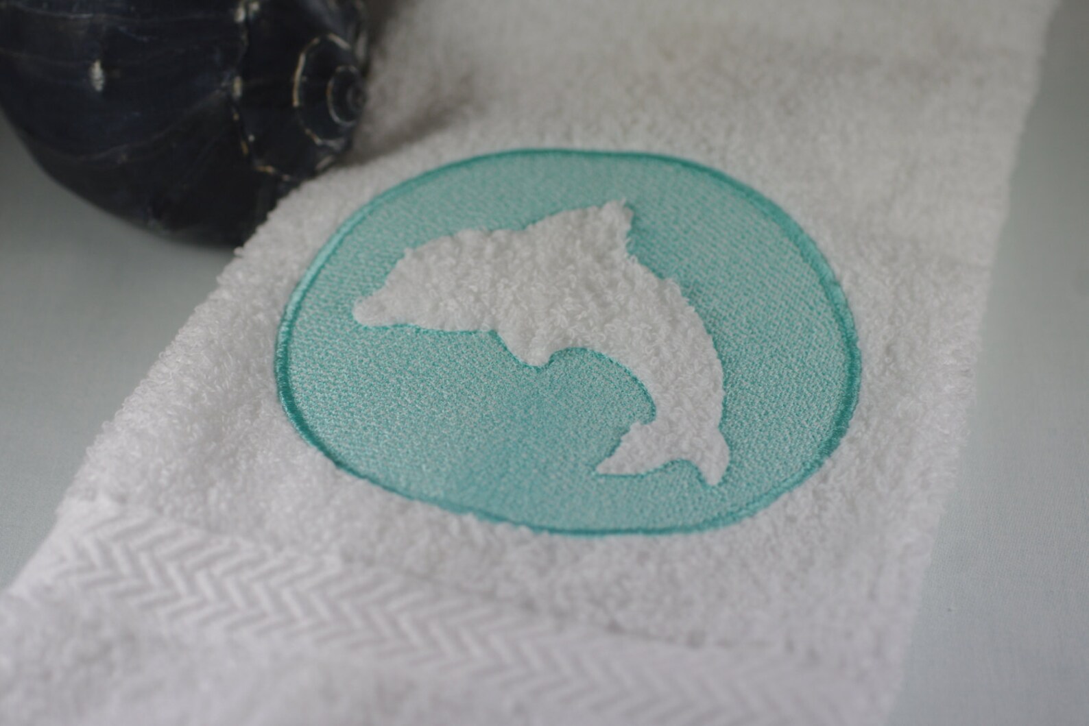 Embossed Embroidered Dolphin Bath Hand Towel 16x30 Beach - Etsy