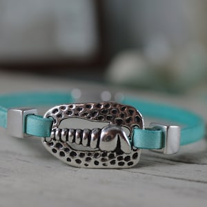 Silver Auger Shell Bracelet - Leather Jewelry - Beach Bracelet - Etsy