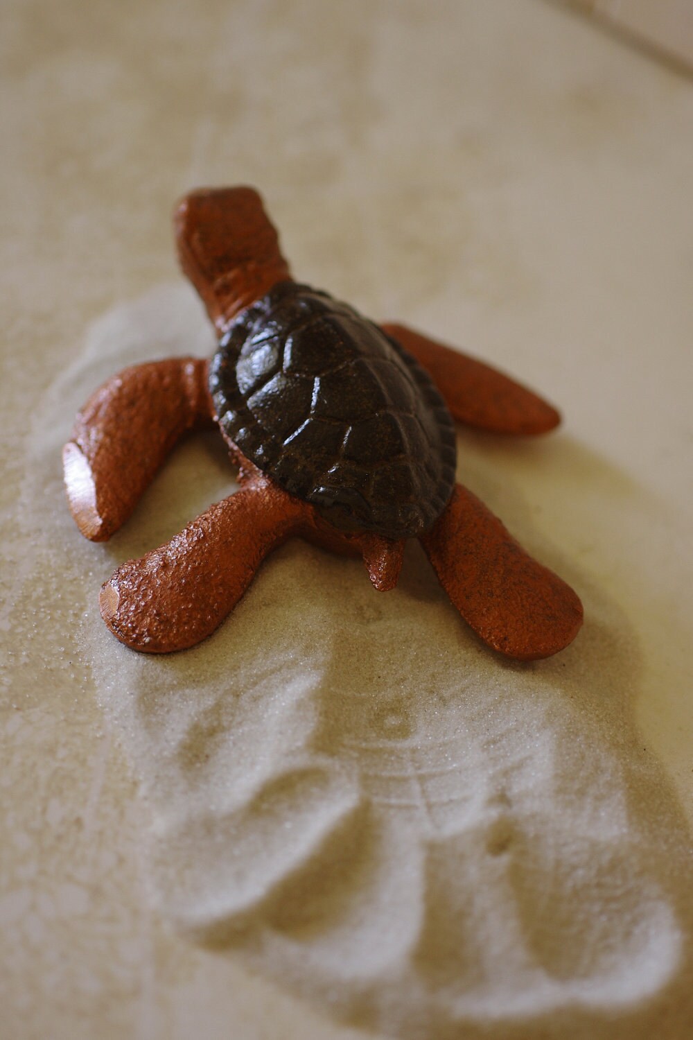 Beach Decor Cast Iron Baby Sea Turtle Bronze and Brown | Etsy