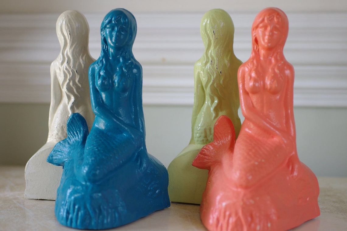 Mermaid Bookend - Mermaid Door Stop - Custom Painted Coastal Decor ...