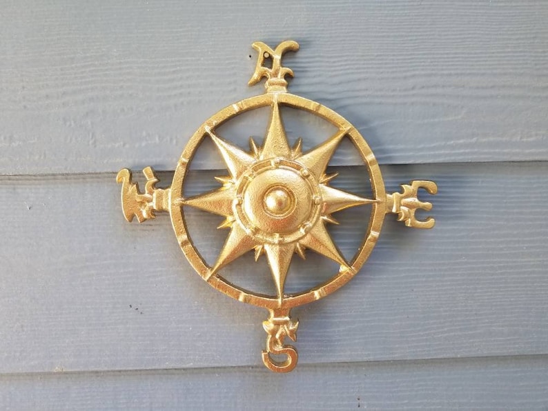 Cast Iron Compass Rose - Wall Decor - Coastal Decor - Etsy