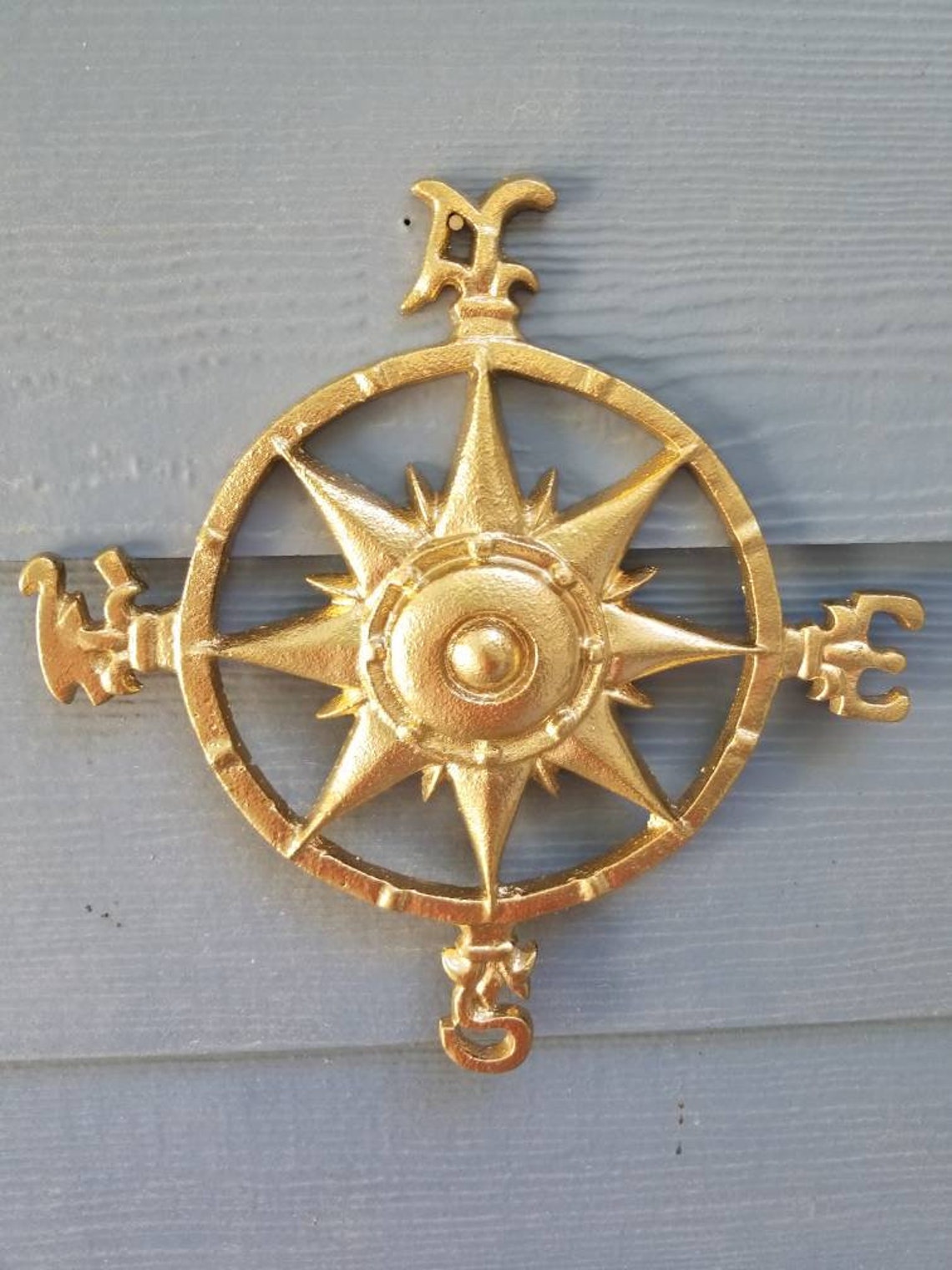 Cast Iron Compass Rose - Wall Decor - Coastal Decor - Etsy