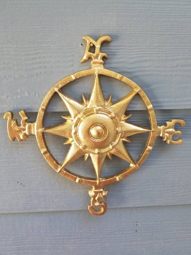 Cast Iron Compass Rose - Wall Decor - Coastal Decor - Etsy