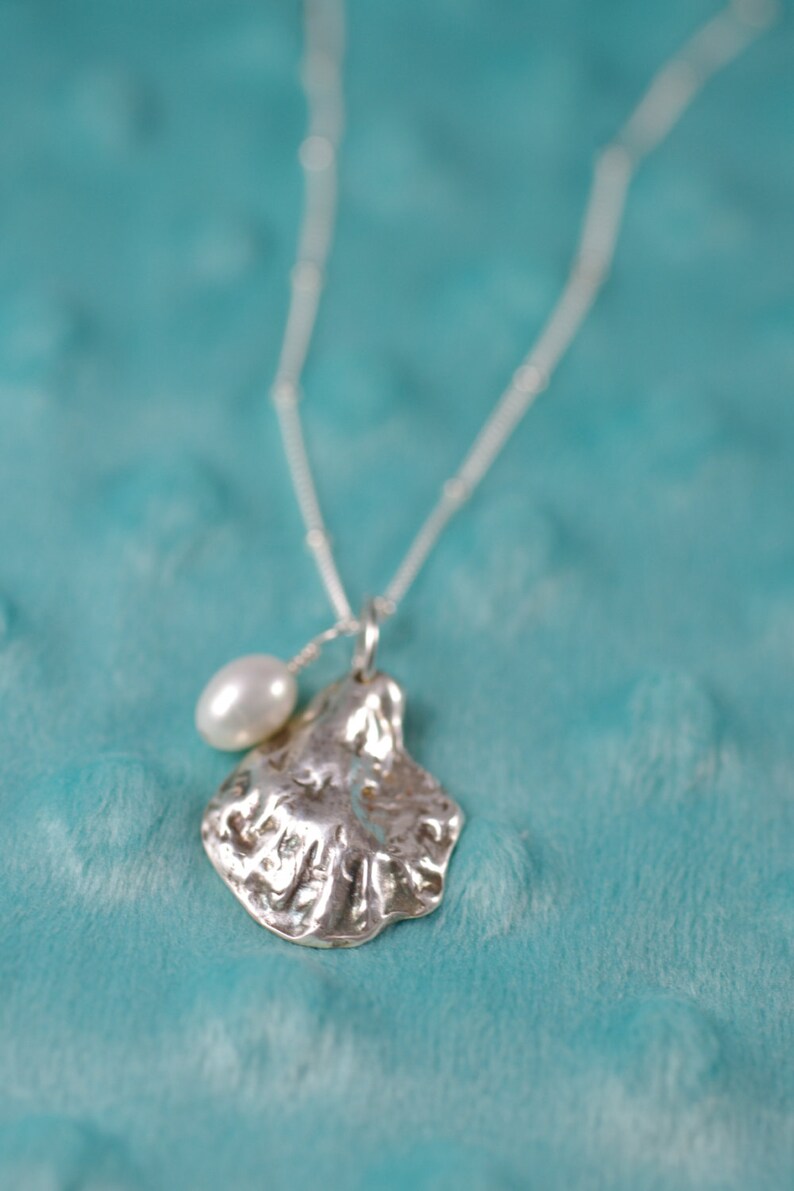 Fine Silver Oyster Shell Pendant and Necklace - Seashell Lover - Etsy