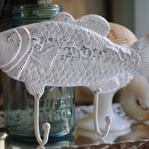 Beach Decor Cast Iron Fish Wall Hook - PICK YOUR COLOR - Etsy