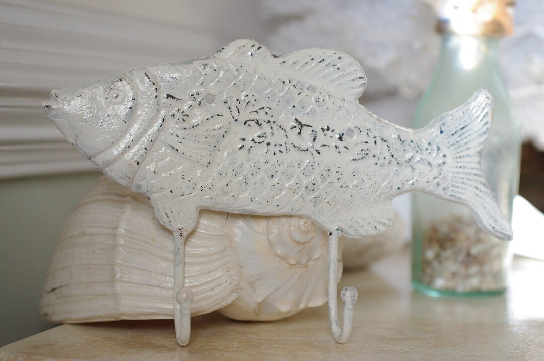 Beach Decor Cast Iron Fish Wall Hook - PICK YOUR COLOR - Etsy