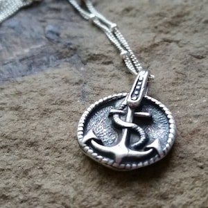 Fine Silver Anchor and Rope Pendant And/or Necklace - Etsy