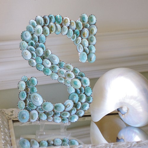 Beach House Seashell Decor Limpet Shell Sign Letter Monogram - Etsy