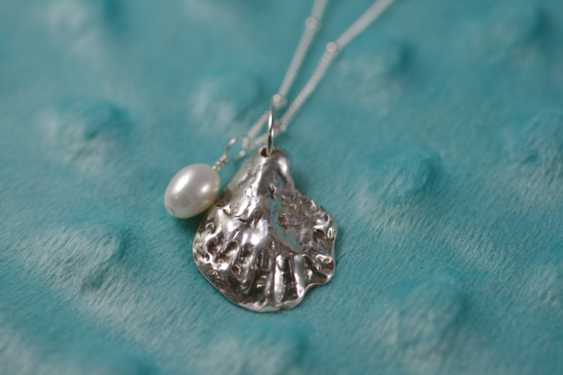 Fine Silver Oyster Shell Pendant and Necklace - Seashell Lover - Etsy