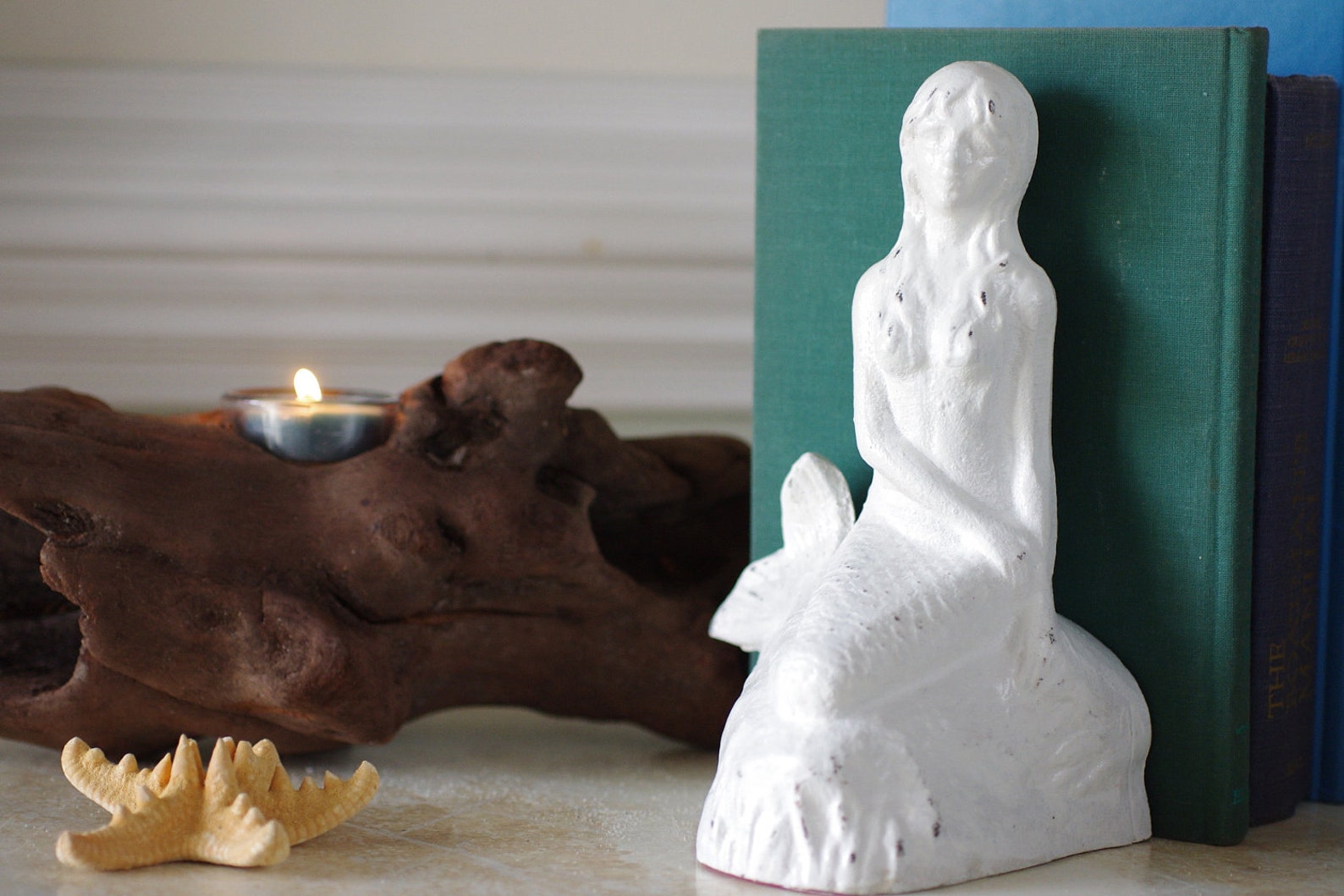 Mermaid Bookend - Mermaid Door Stop - Custom Painted Coastal Decor ...