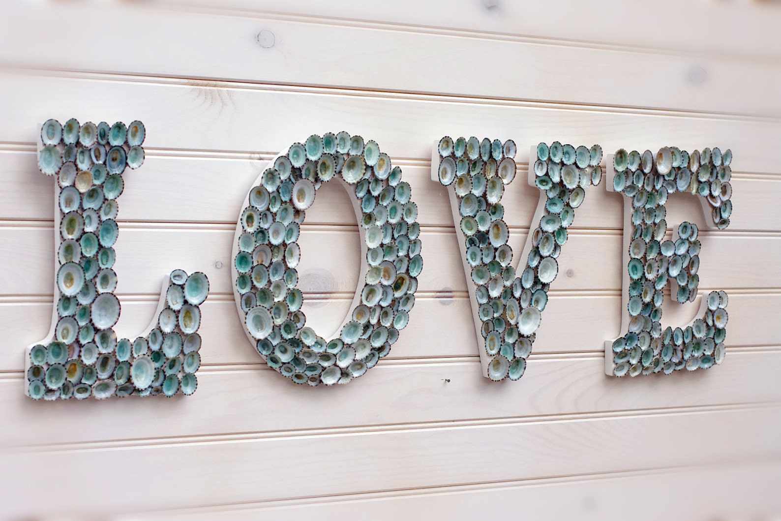 Beach Decor Seashell Covered Sign Letters LOVE or Any | Etsy