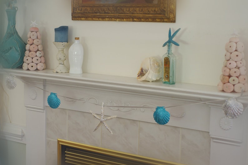 Beach Decor Mantel Fireplace Garland Starfish and Seashell - Etsy
