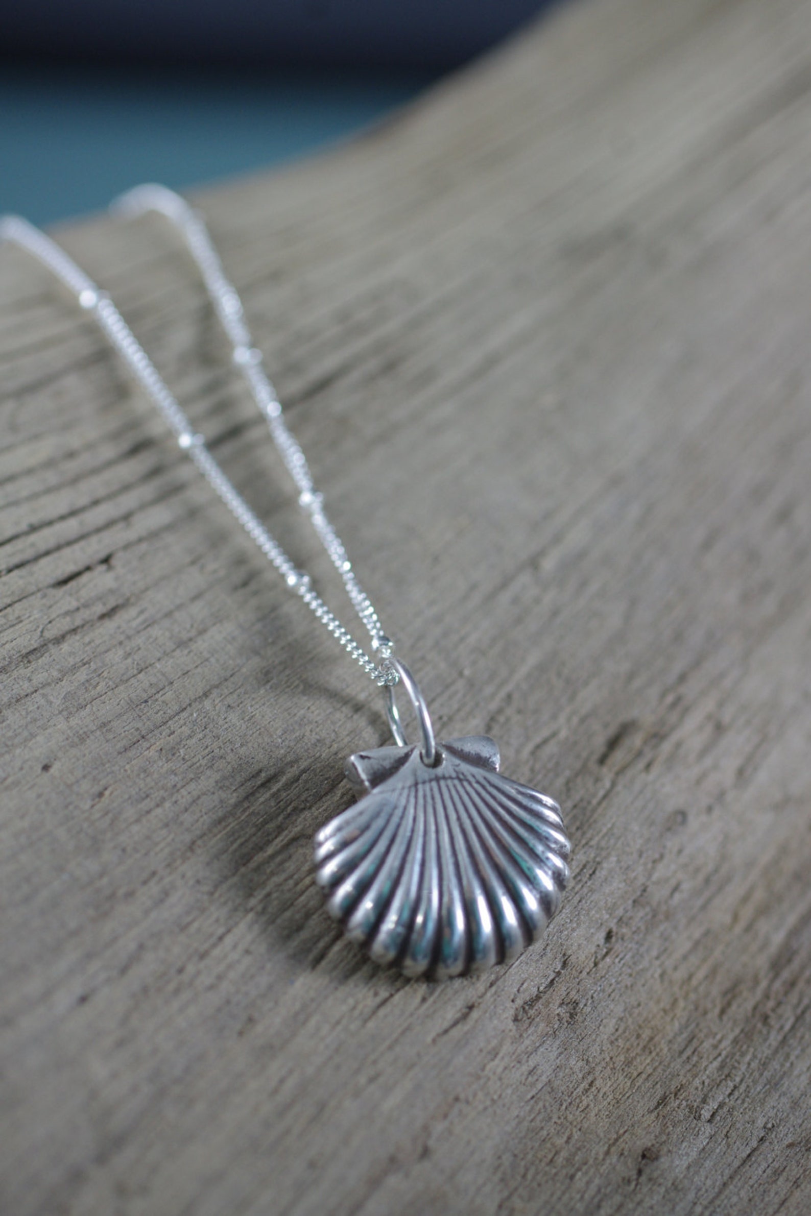 Fine Silver Scallop Shell Pendant and Necklace - Seashell Lover - Etsy