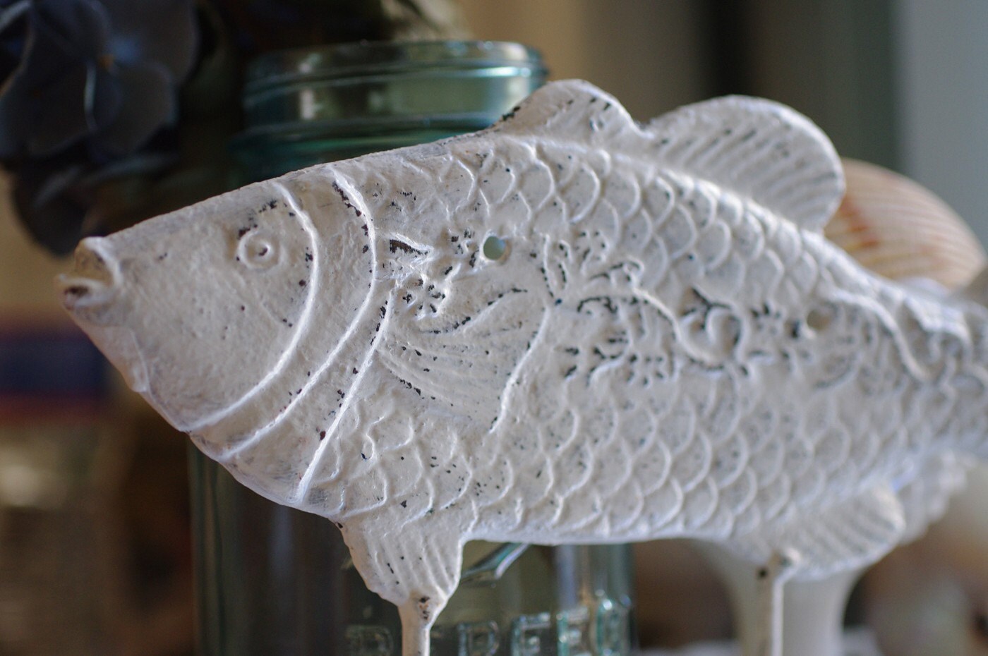 Beach Decor Cast Iron Fish Wall Hook - PICK YOUR COLOR - Etsy