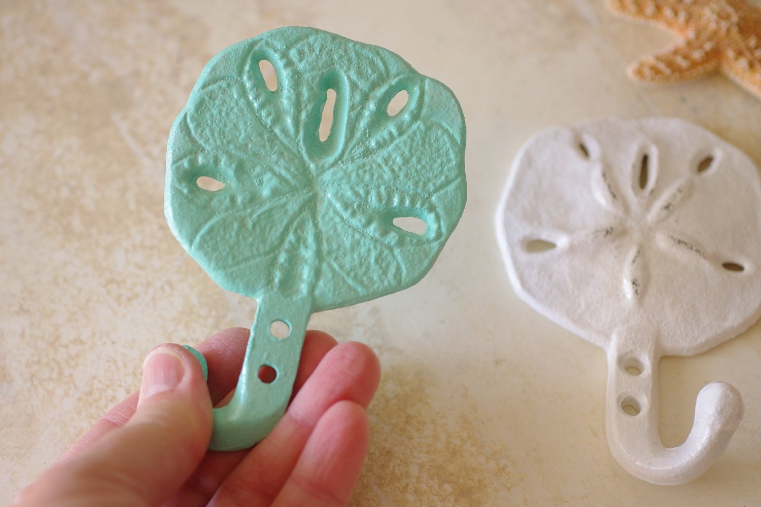 Beach Decor Cast Iron Sanddollar Wall Hook - PICK YOUR COLOR - Etsy