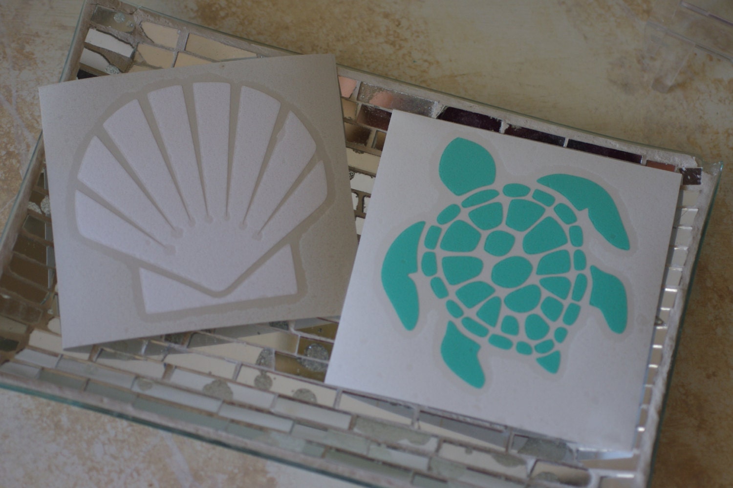 Sea Turtle or Scallop Shell Vinyl Decal Beach Decal Shell - Etsy