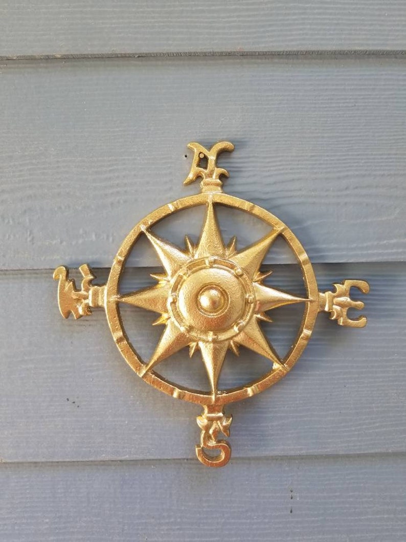 Cast Iron Compass Rose Wall Decor Coastal Decor - Etsy