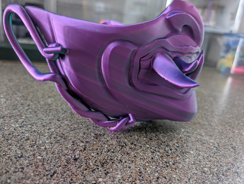 3D Printed Oni Mask - Full Size, Hand-finished - Multicolor or Custom ...