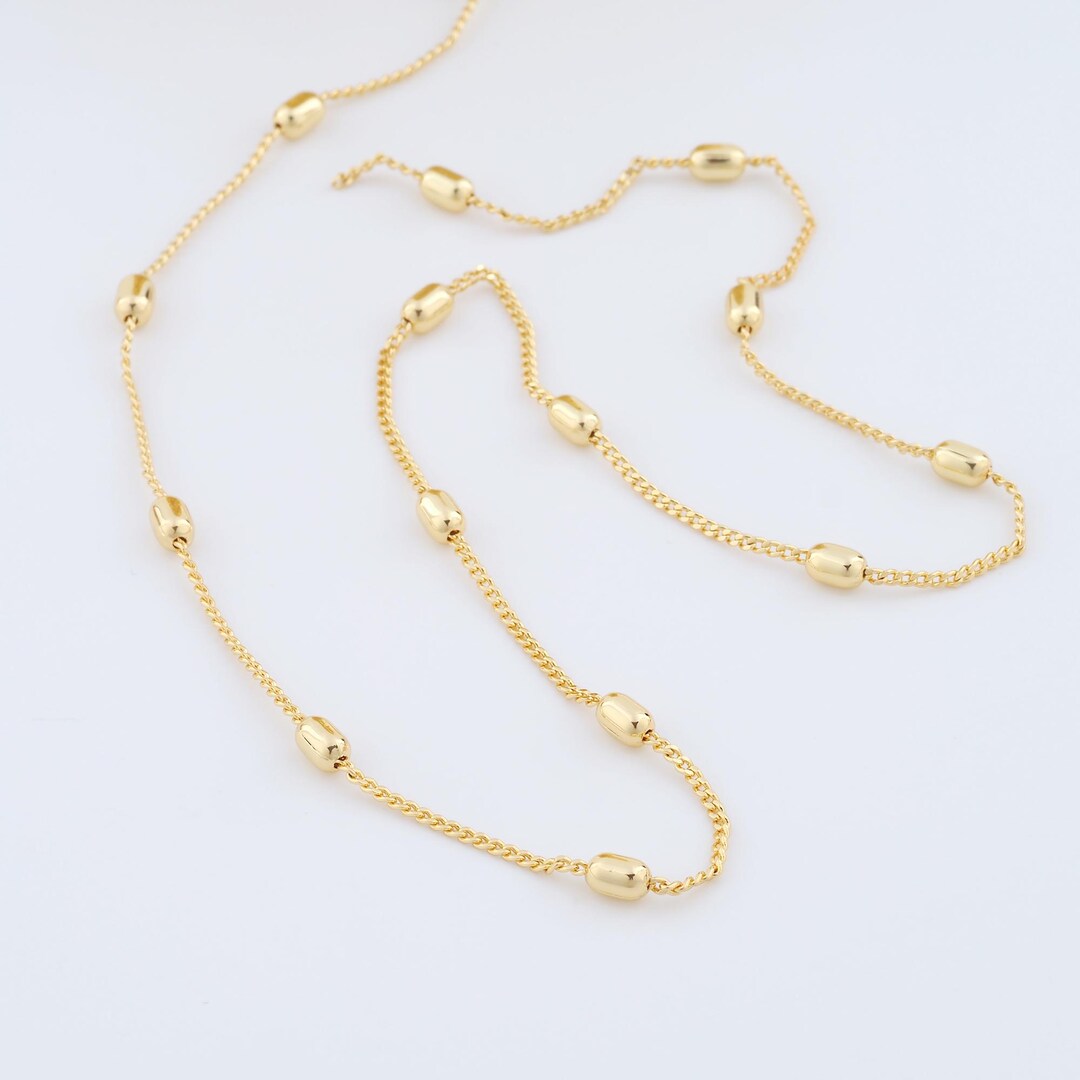 1 Meter Gold Bead Chain, 18K Gold Filled Semi Finished Chain,rolo ...