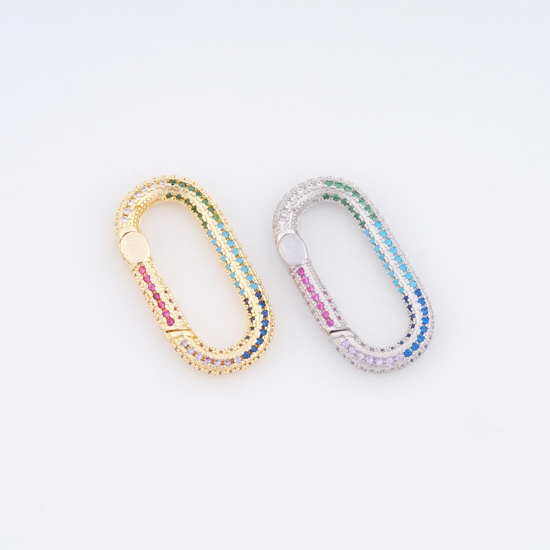 Oval Clasp,18k Gold Filled Push Door Clasp,snap Clasp Paperclip Clasp ...
