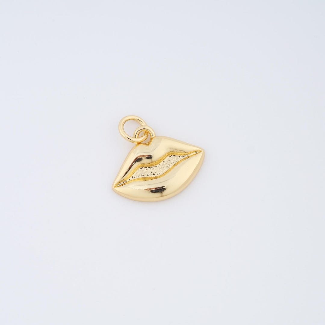 Lip Pendant,18k Gold Filled Lips Charm,lips Charm,diy Jewelry Making ...