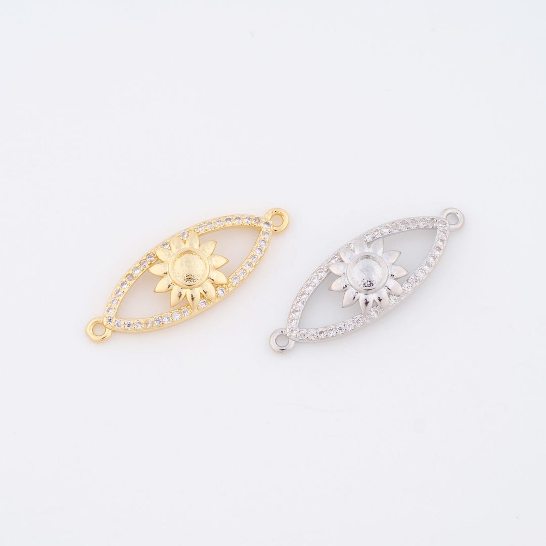 Evil Eye Connector,18k Gold Filled Eye Connector,diy Bracelet Necklace ...