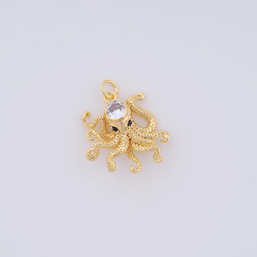 Octopus Charms,18k Gold Filled Octopus Pendant,diy Jewelry Making ...