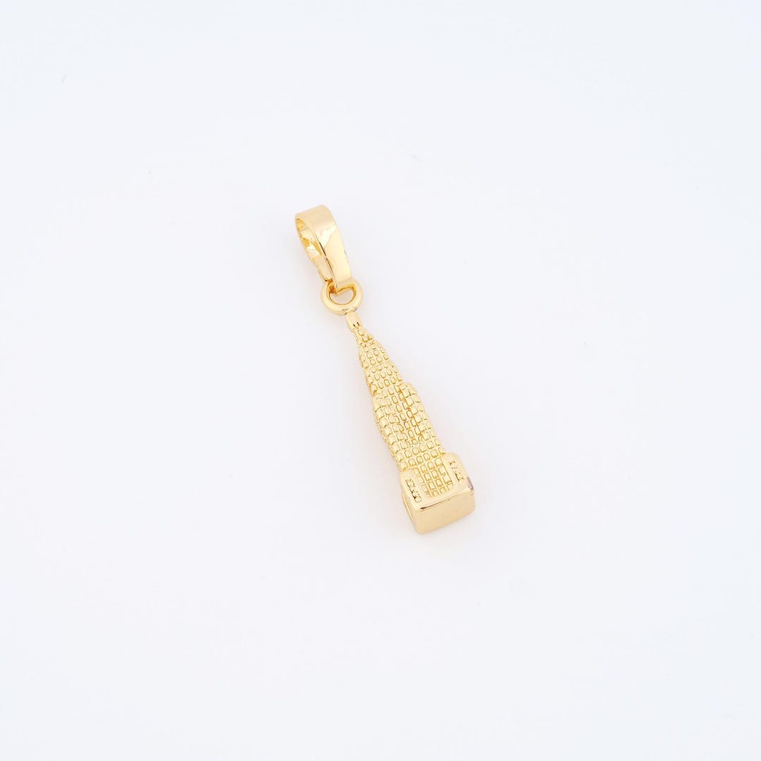 Gold Empire State Building Pendant,18k Gold Filled Minimalist Charm,diy ...