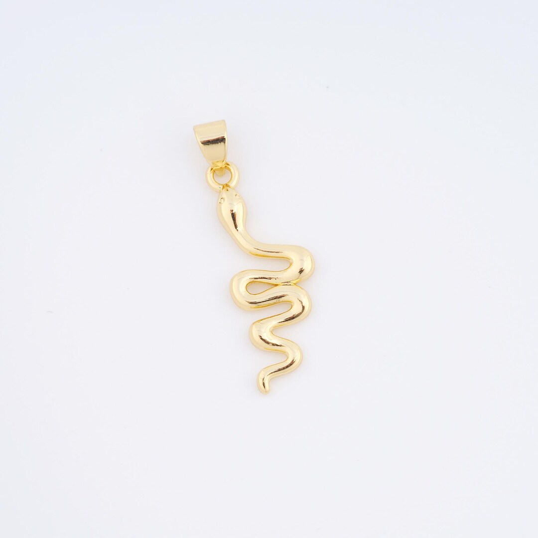 Snake Charms,18k Gold Filled Animal Pendant,diy Jewelry Making Supplies ...