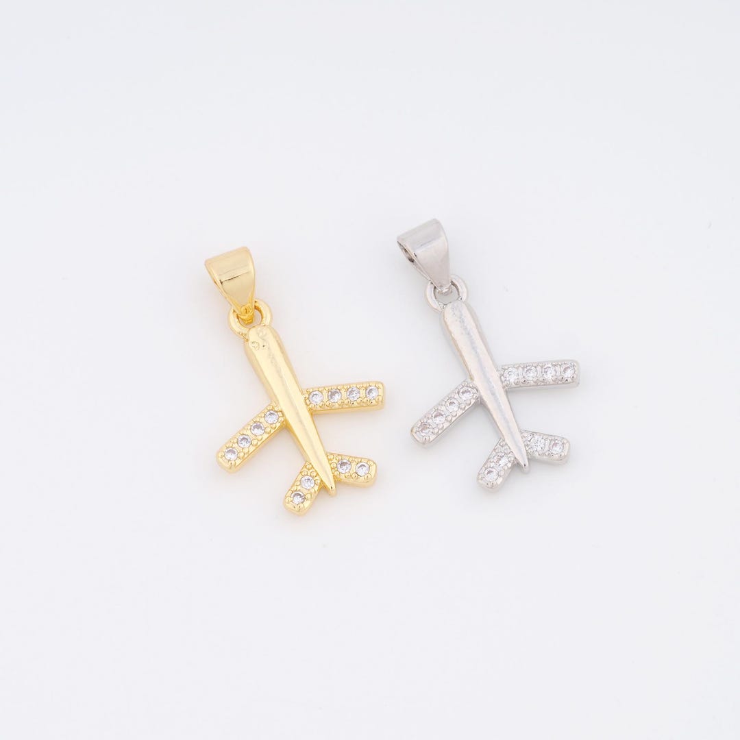 Airplane Charms,18k Gold Filled Flying Pendant,diy Jewelry Making ...