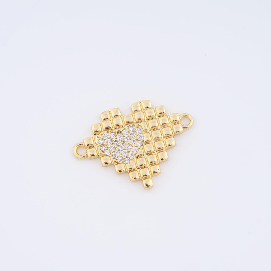 Heart Connector,18k Gold Filled Love Connector,necklace Connector DIY ...