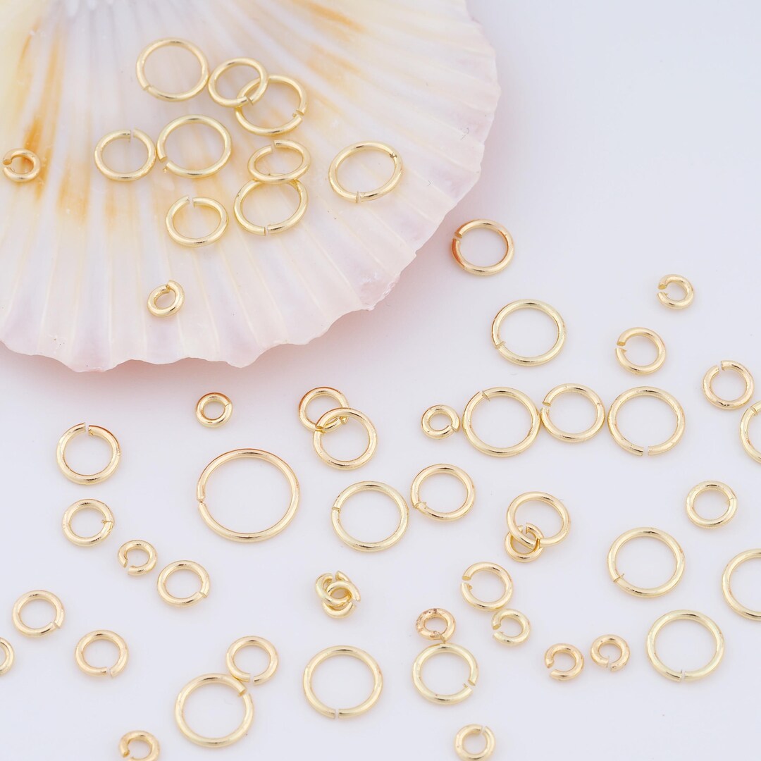 100pcs 14K Gold Filled Open Jump Rings,gold Jump Rings,round Jump Rings ...