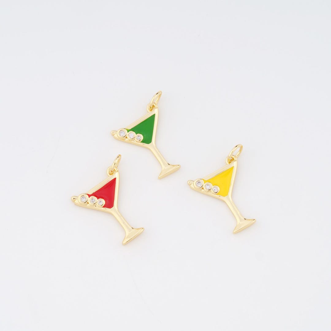 Enamel Goblet Pendant,18k Gold Filled Wine Cup Charm,cup Charm DIY ...