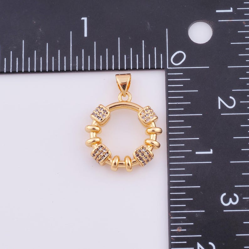 Round Pendant,18k Gold Filled Round Charm,hollow Screw Charm DIY ...